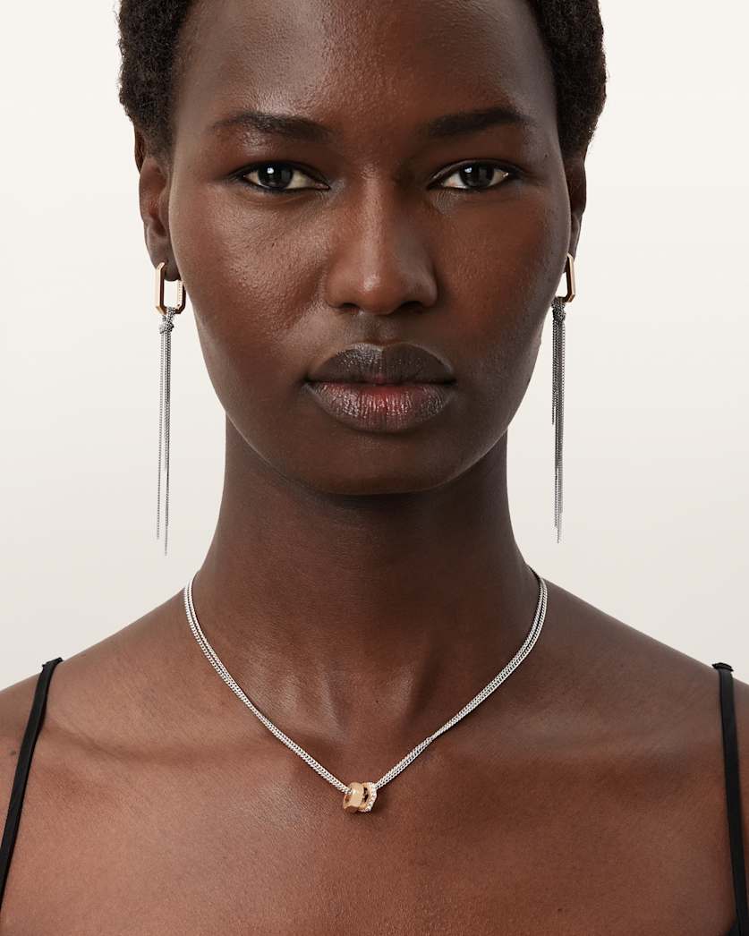 Selene Screw Necklace WARM SILVER MIX | ALLSAINTS